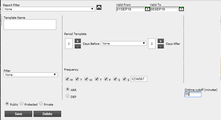 On Time Performance tabular Report : N-Ops & Crew