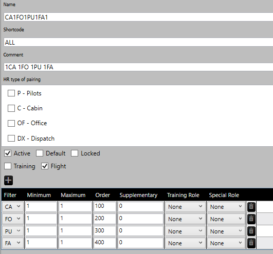 Crew Complement : N-Ops & Crew