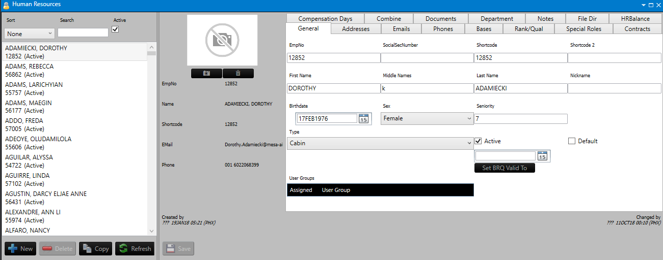 Human Resources : N-Ops & Crew