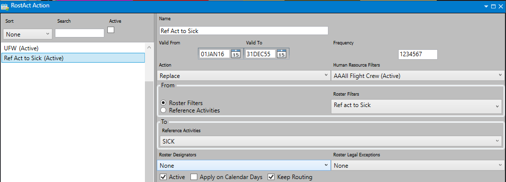 RostAct Action : N-Ops & Crew