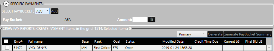 Generate Paycheck wizard : N-Ops & Crew