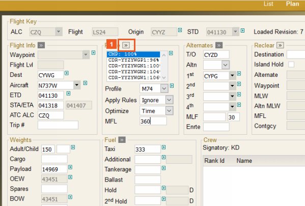 ETOW Comparison Burns : N-Flight Planning