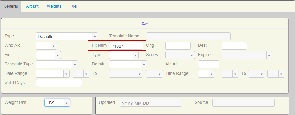 Default Template Examples : N-Flight Planning
