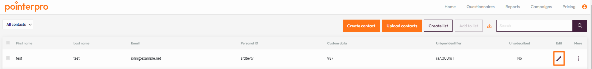 Creating your Contact List : Pointerpro
