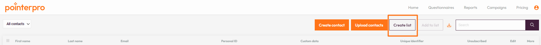 Creating your Contact List : Pointerpro