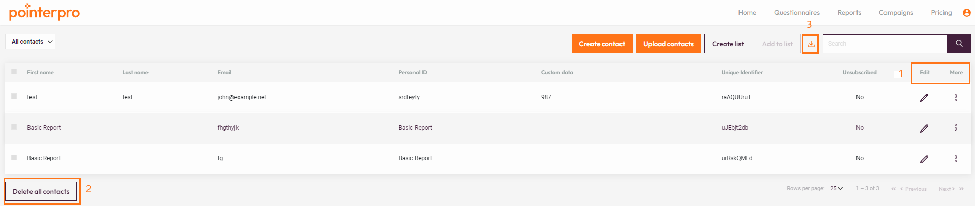 Creating your Contact List : Pointerpro