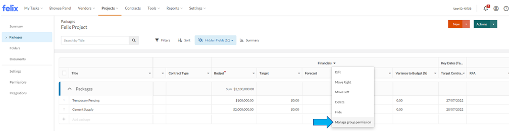 How to Restrict Access to Column Groups | Felix Enterprise Help Centre