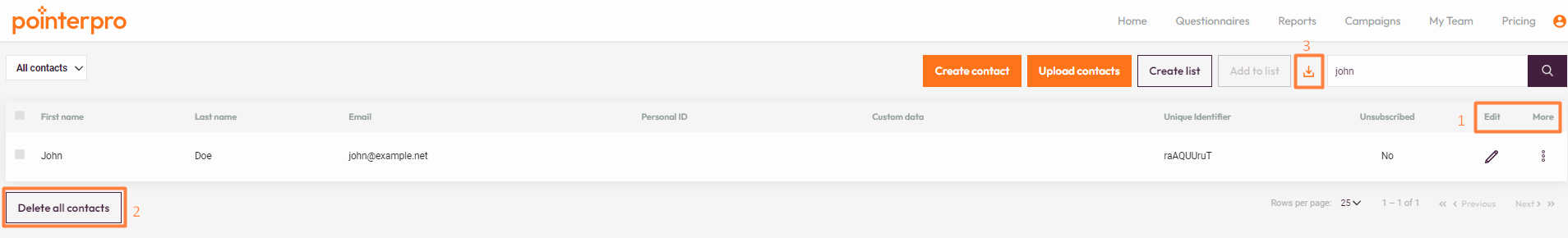 Creating your Contact List : Pointerpro