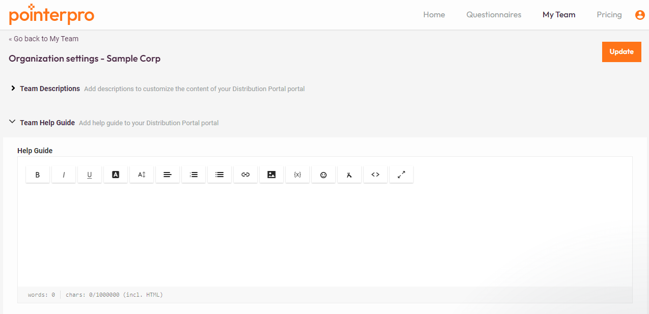 Configuring your Distribution Portal : Pointerpro