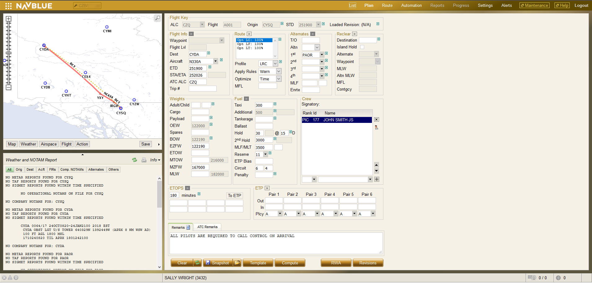 Crew Group : N-Flight Planning