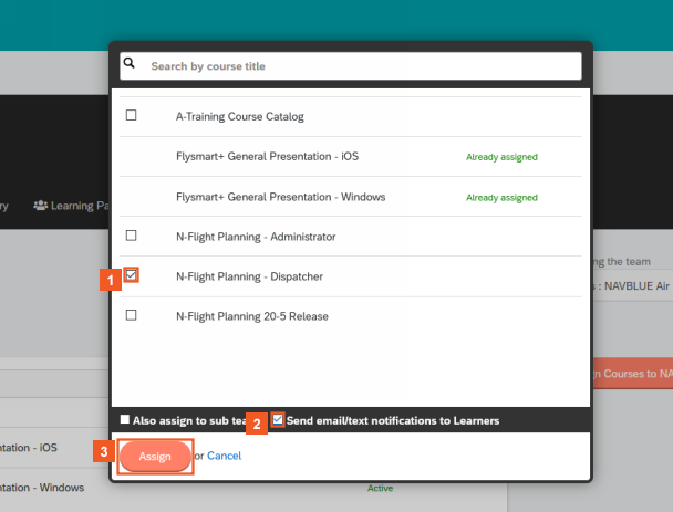 Course Assignment : NAVBLUE Academy Support