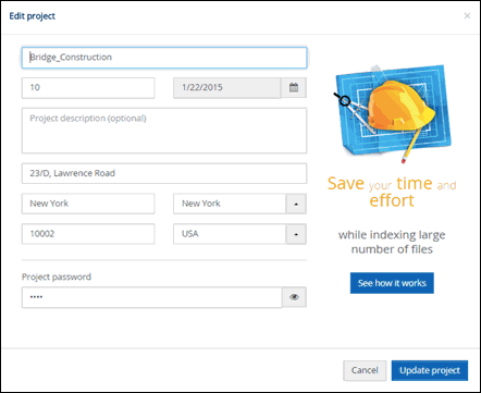 Modify and Delete a Project : SKYSITE