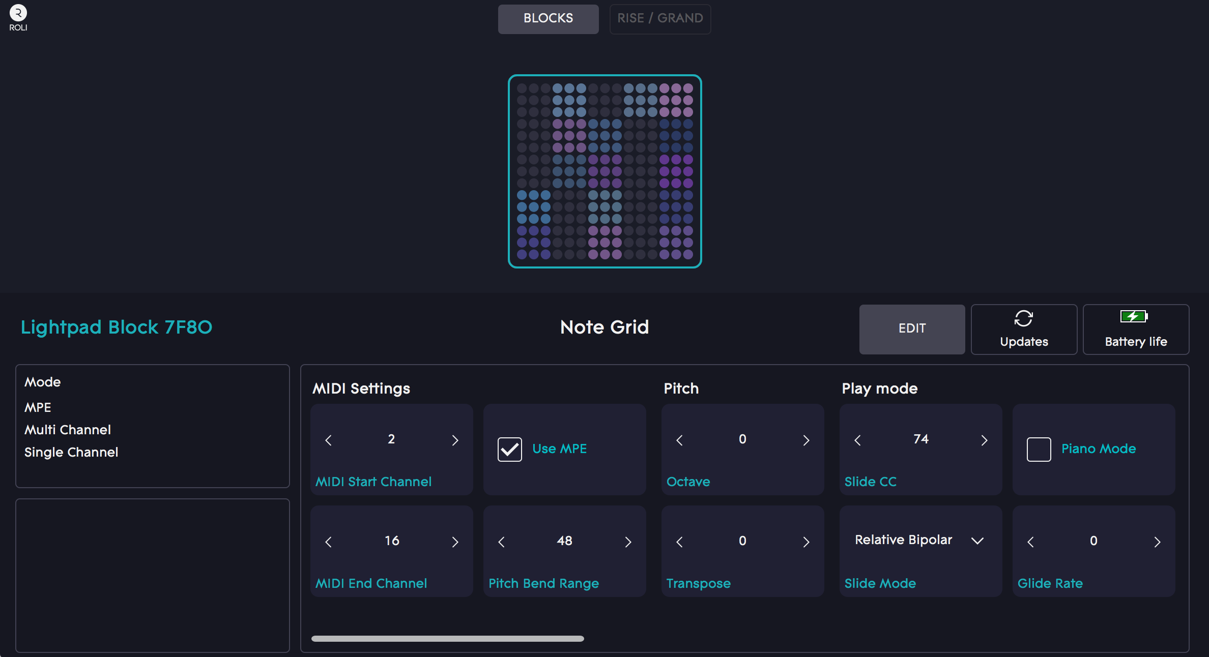 Using BLOCKS with Equator : ROLI Support