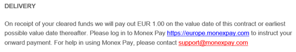 Contract Note and Settlement Instructions : Monex Europe