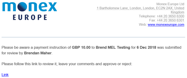 Creating Batch Payments : Monex Europe