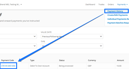 Payment History, Payment Notifications and SWIFT MT103 Messages : Monex ...