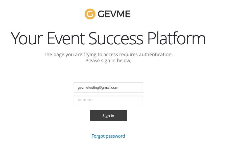 GEVME Guide - Creating event : Registration Support Portal