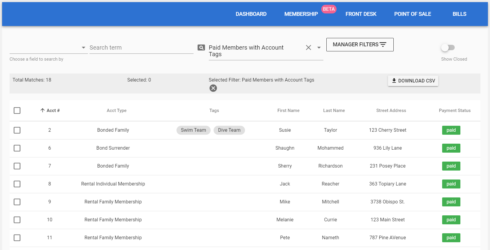 *NEW* Membership Account Screens - Reports & Downloads