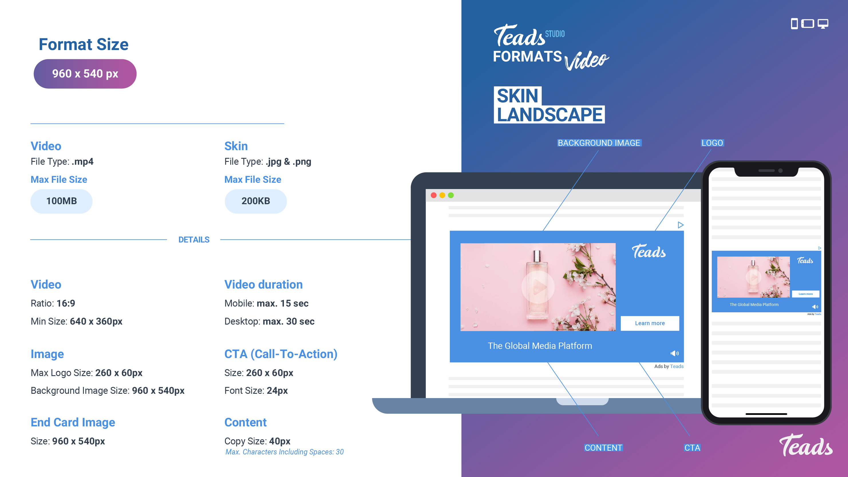 Skin Landscape : Teads Support