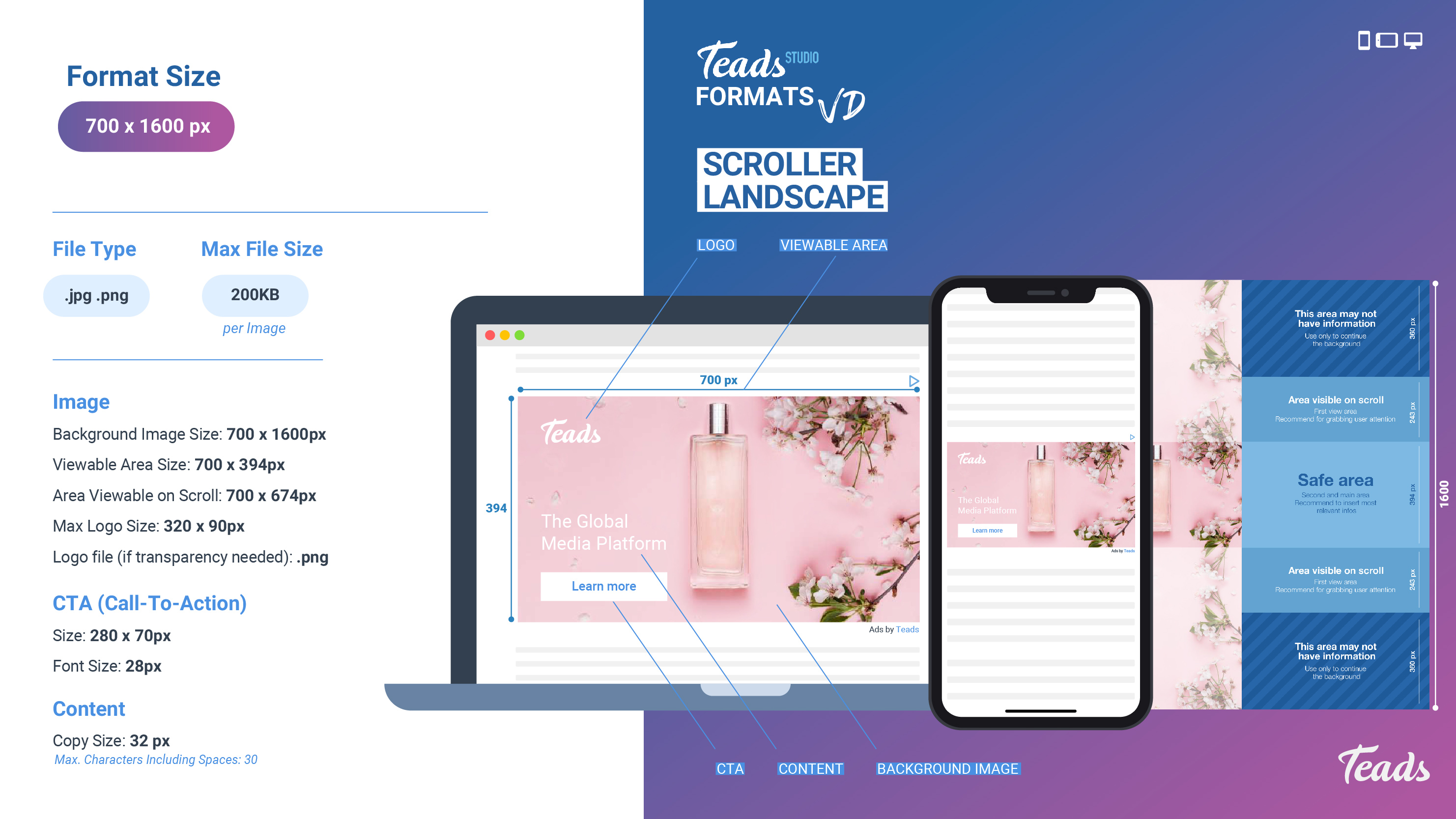 Scroller Landscape : Teads Support