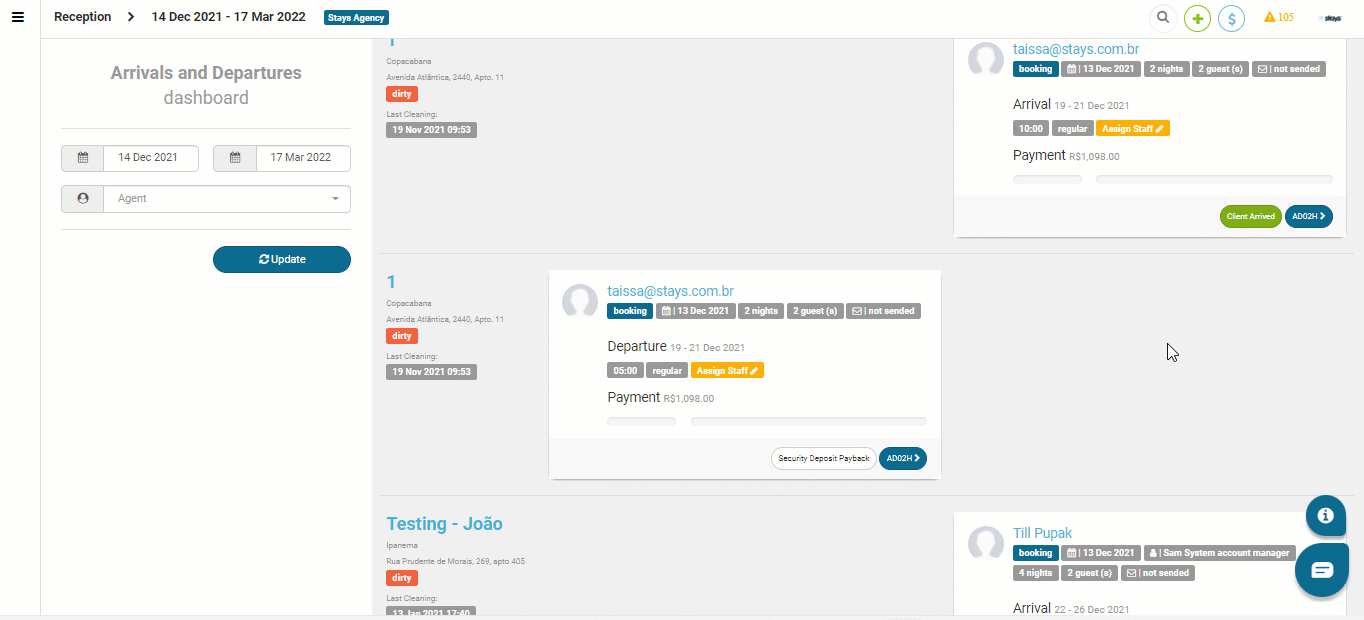 How to notify messengers and cleaning staff about the arrival of a ...