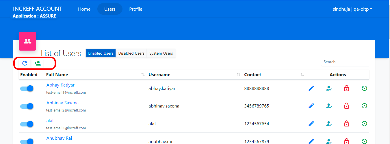 User Management in Increff Account : Increff