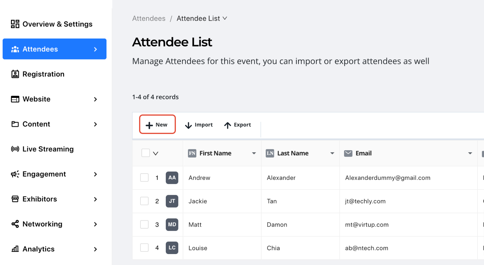 Attendee List Management : Gevme Omnichannel