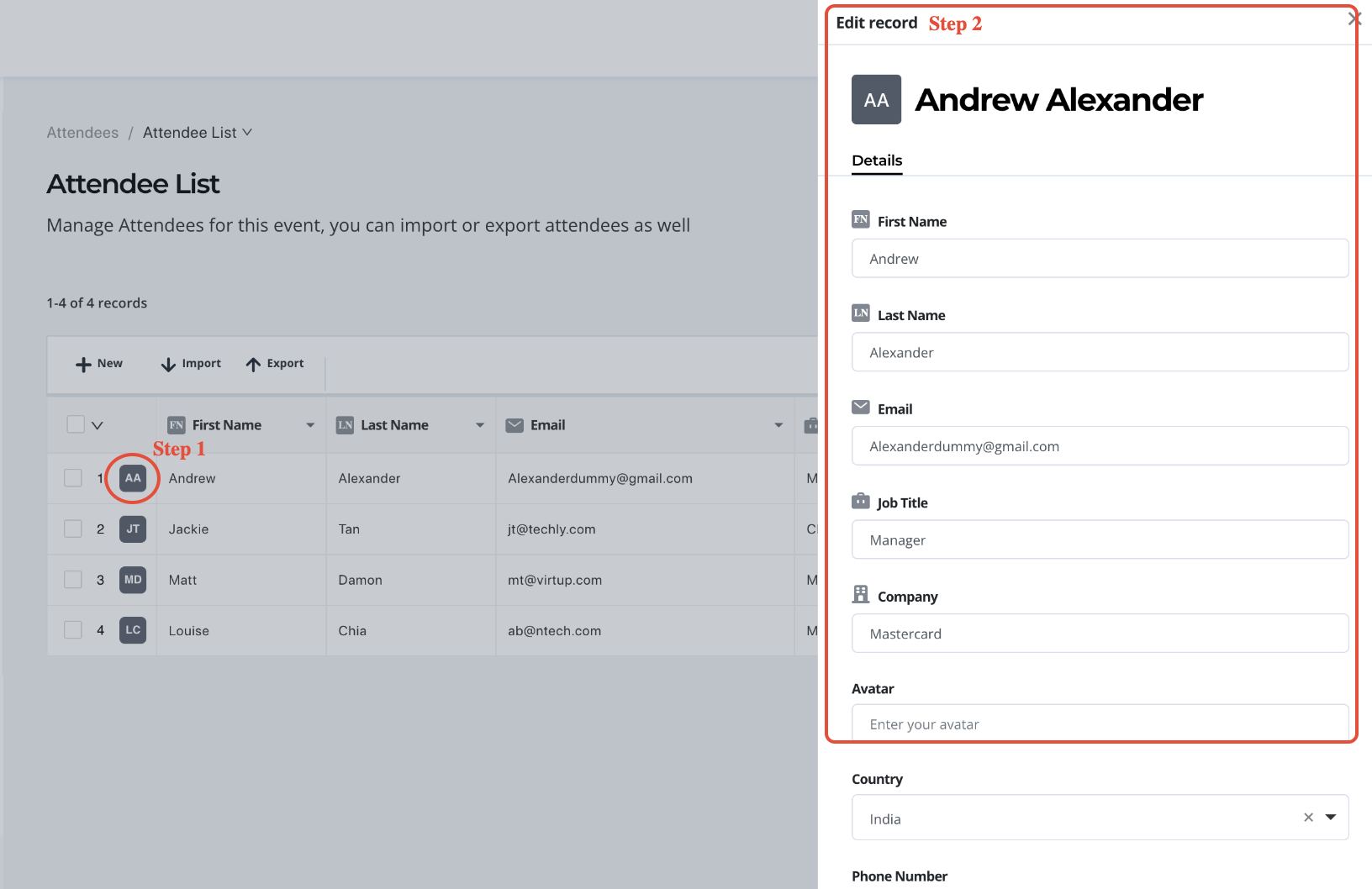 Attendee List Management : Gevme Omnichannel