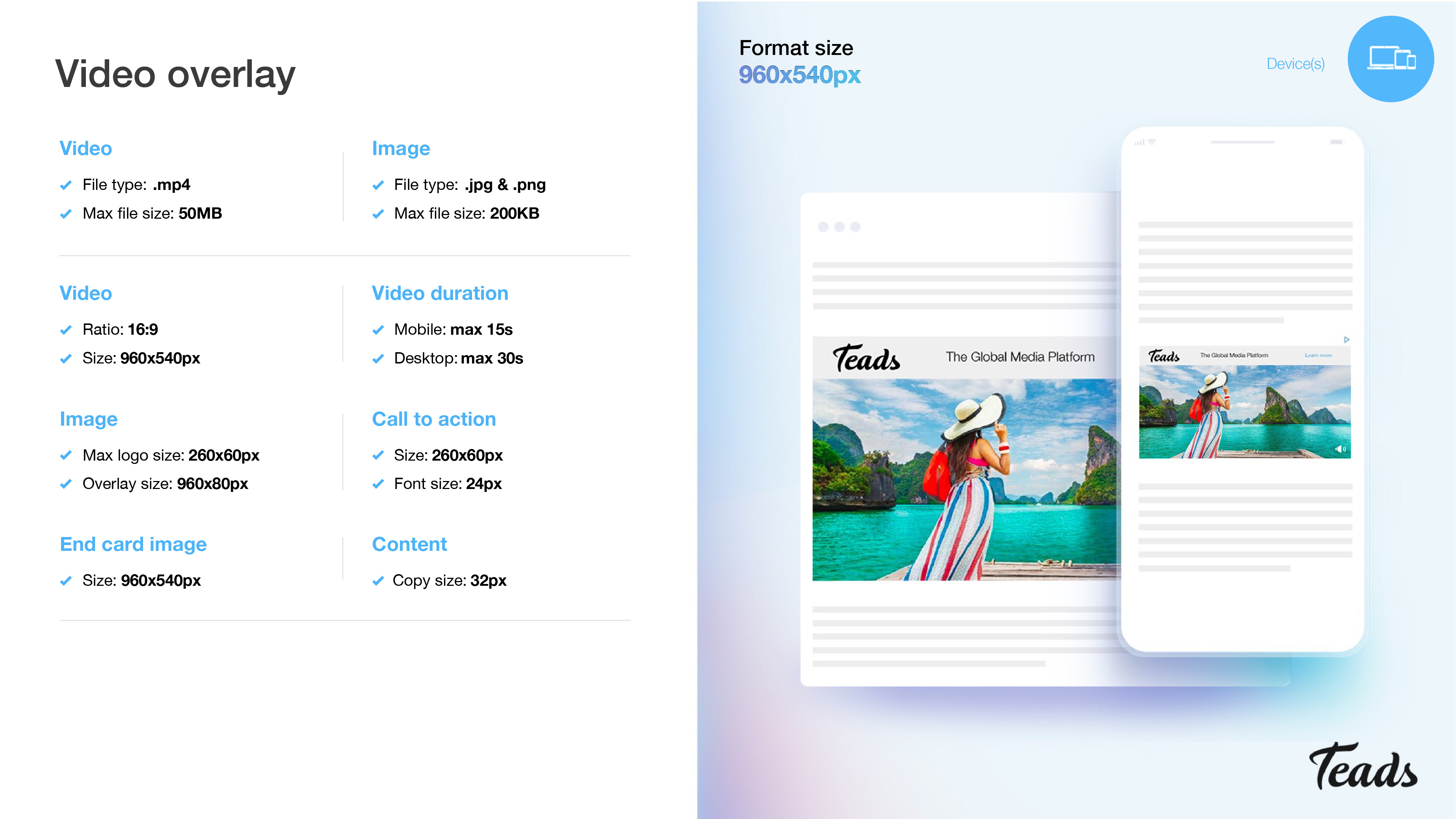 Video Overlay : Teads Support