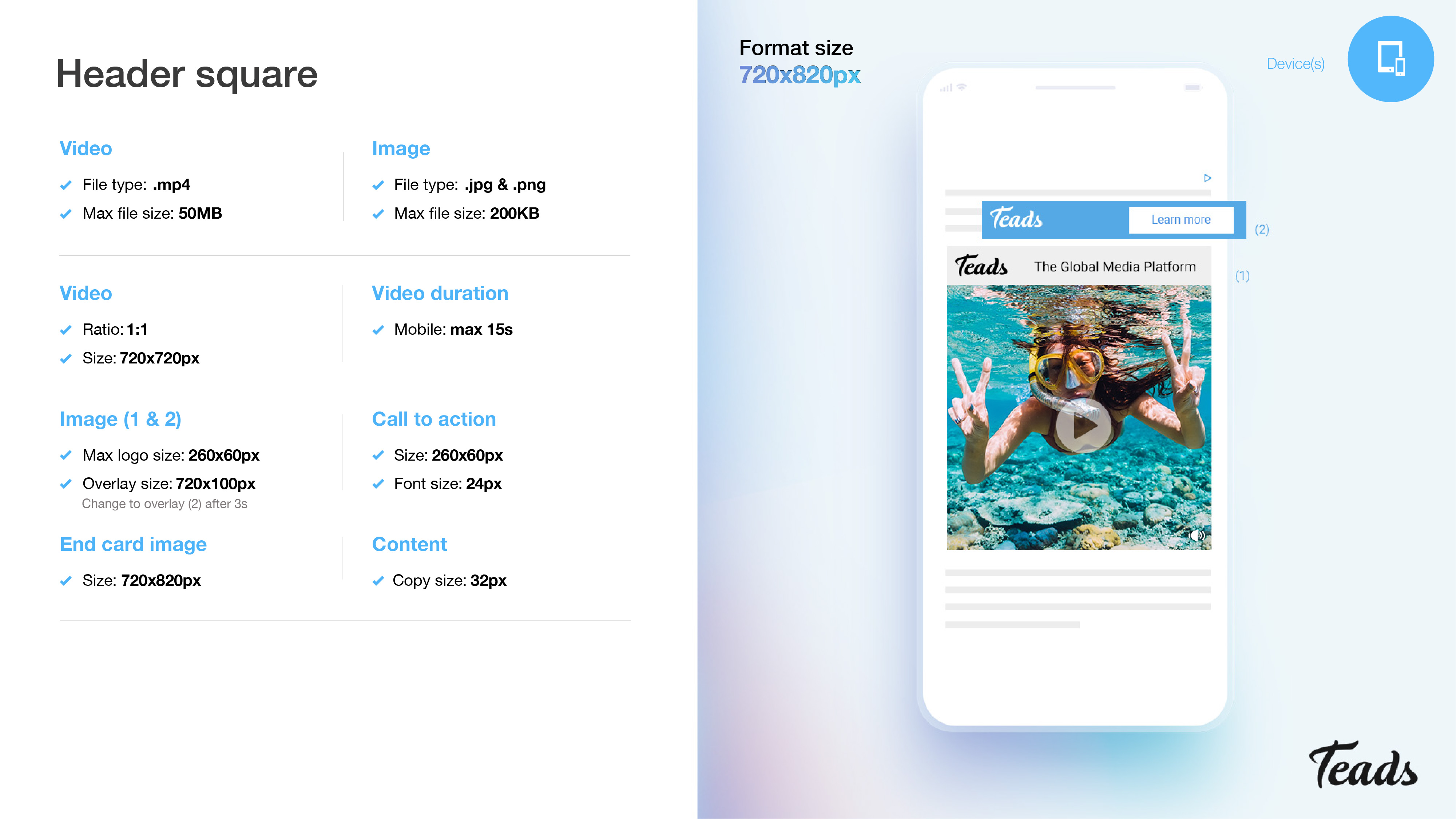 Header : Teads Support
