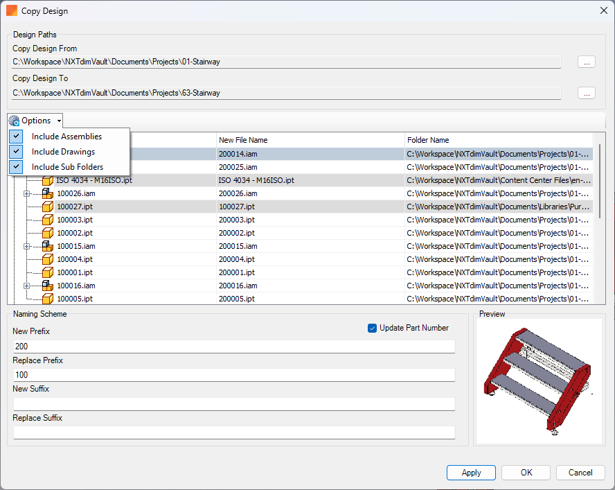 NXTdim Inventor Copy Design