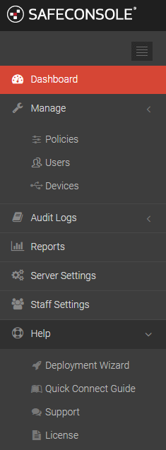 SafeConsole 5.2 : Redesigned Menu Items & Pages : DataLocker Support