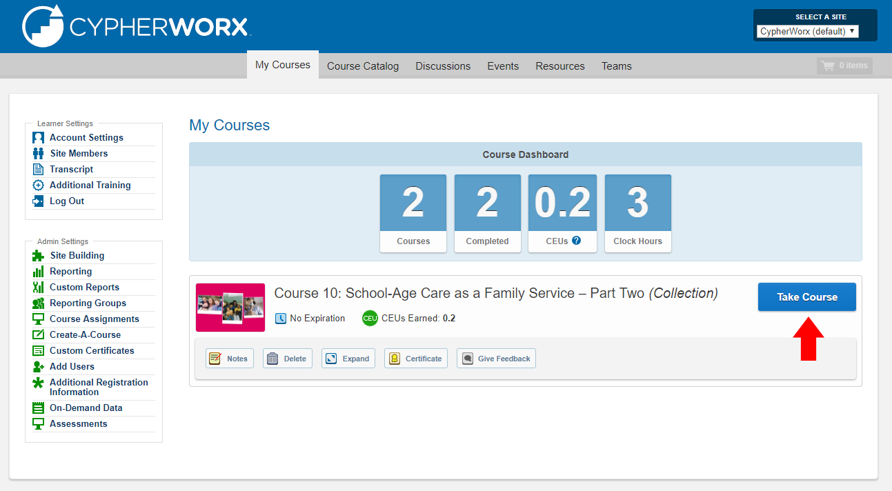 Using the course player : Support Hub