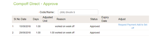 Comp off Workflow : Help Center