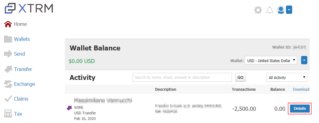 USER003 - Transaction tracking : Individuals Help Center