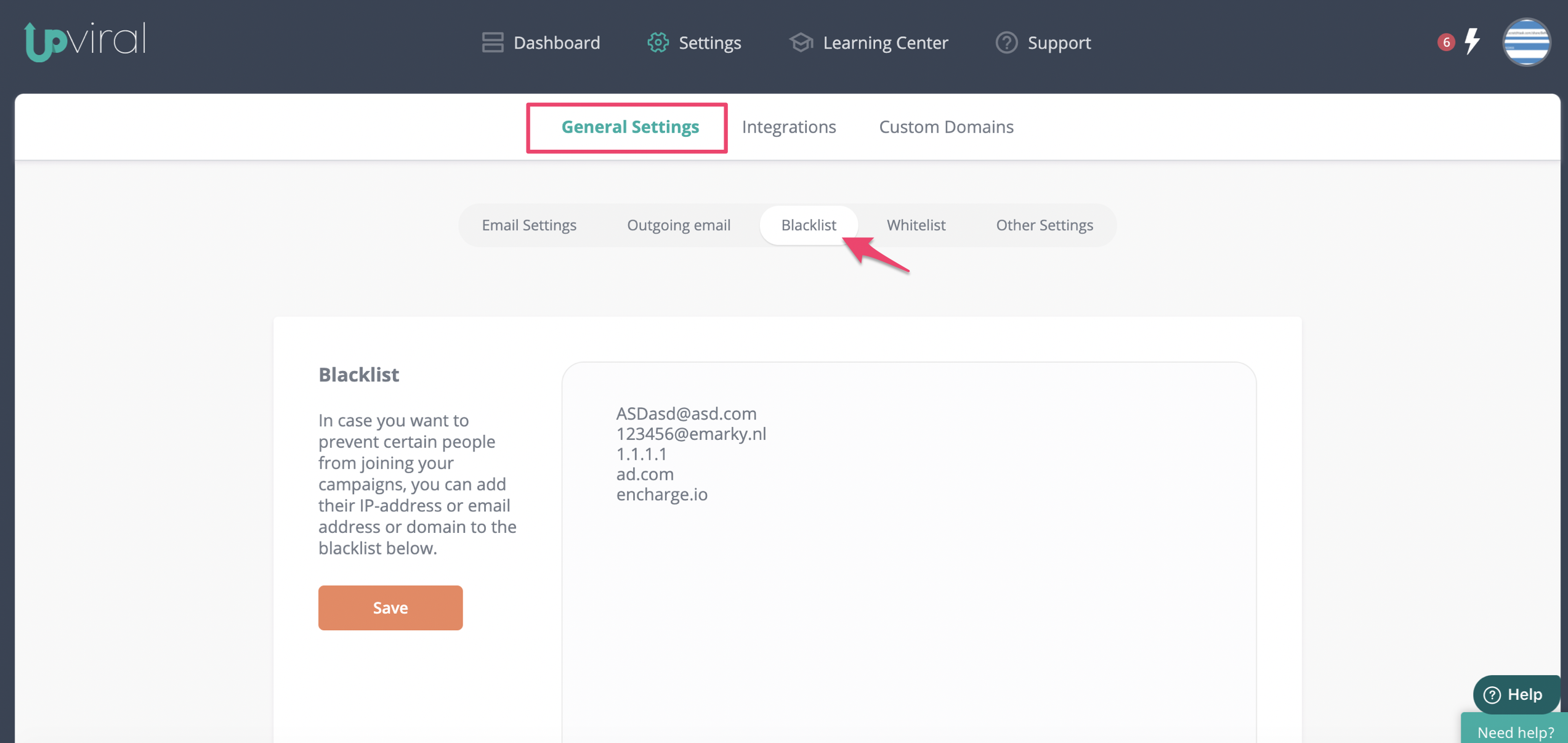 How to Blacklist Email and IP Addresses on Your Campaign : UpViral