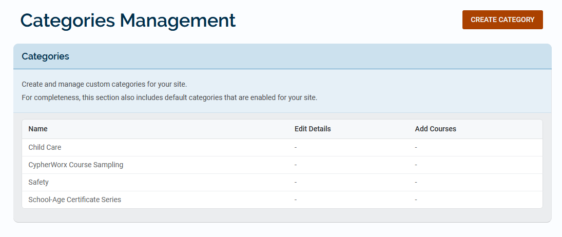 Categories Management Support Hub