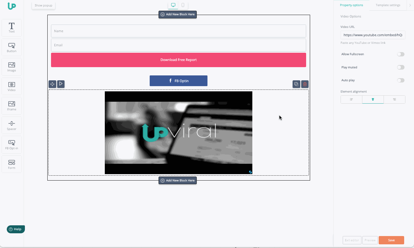 how-can-i-add-a-video-to-a-lead-page-and-widget-upviral