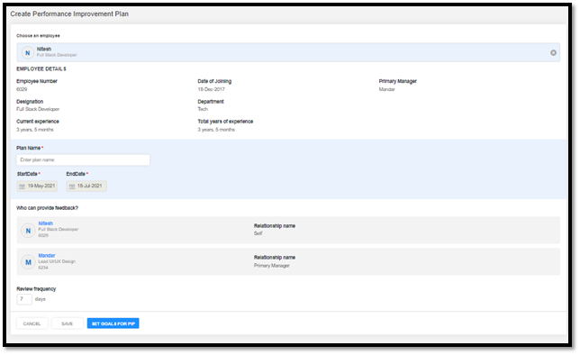 Creating and Review Performance Improvement Plans(PIP) for team members ...