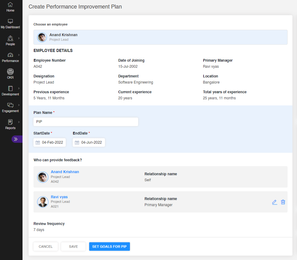 How to initiate the PIP? : Synergita