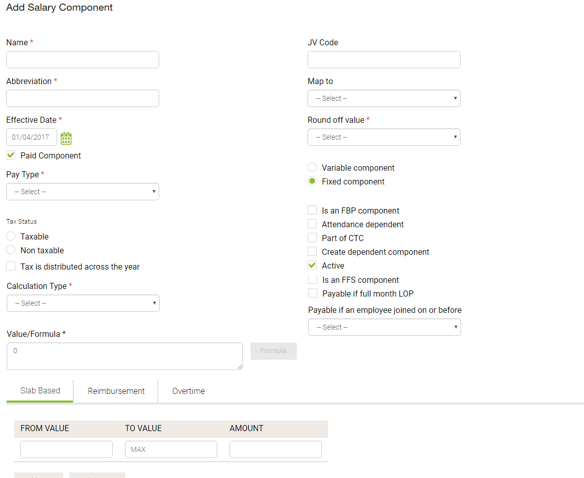 How to create a salary component : Help Center