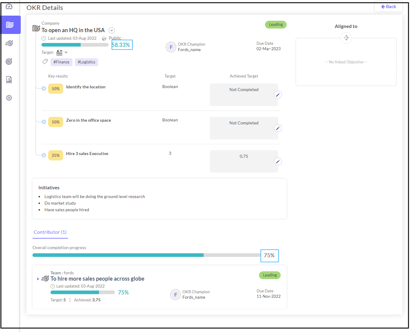How does the system calculate the Objective Progress? : Synergita