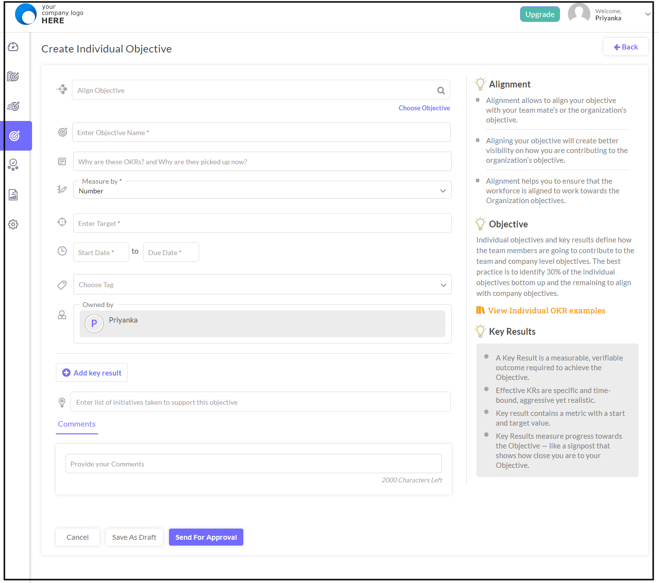 How to create Individual OKR? : Synergita