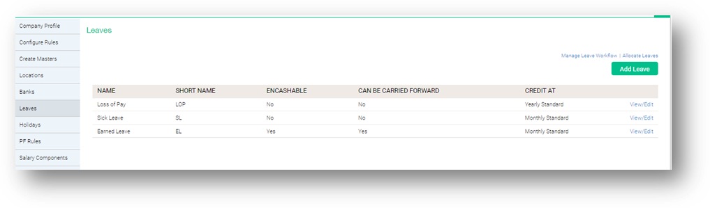 How to Configure the Leave Settings : Help Center