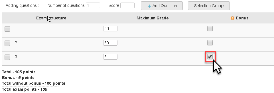 Exam structure : Tomax Instructor Support