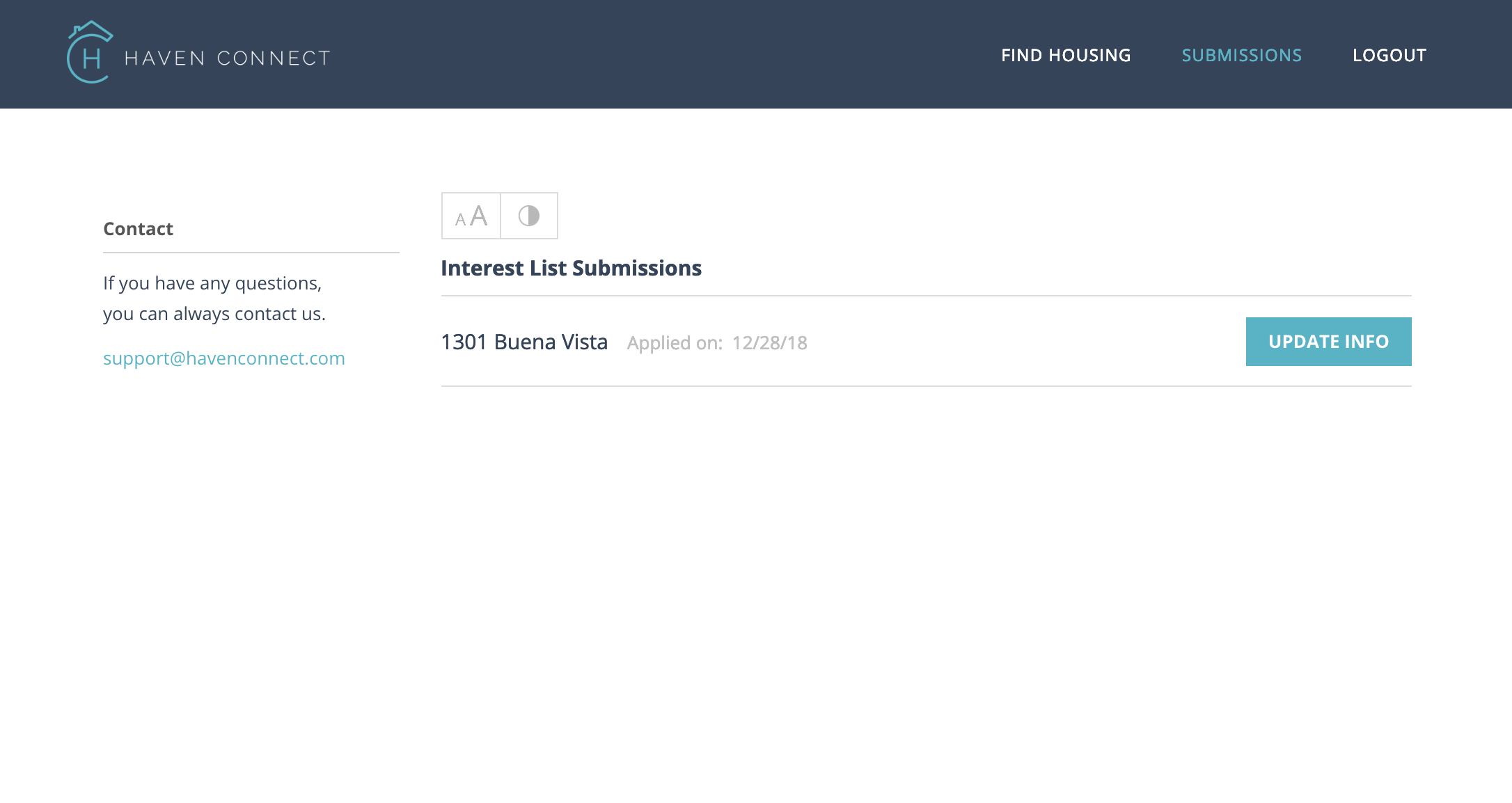 How to Update Your Application Information : Haven Connect