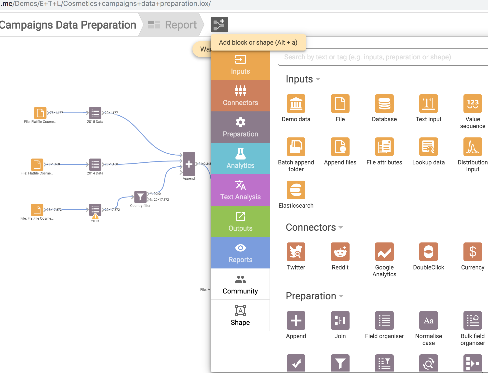 Getting Started - create a new Omniscope project : Omniscope Help Center