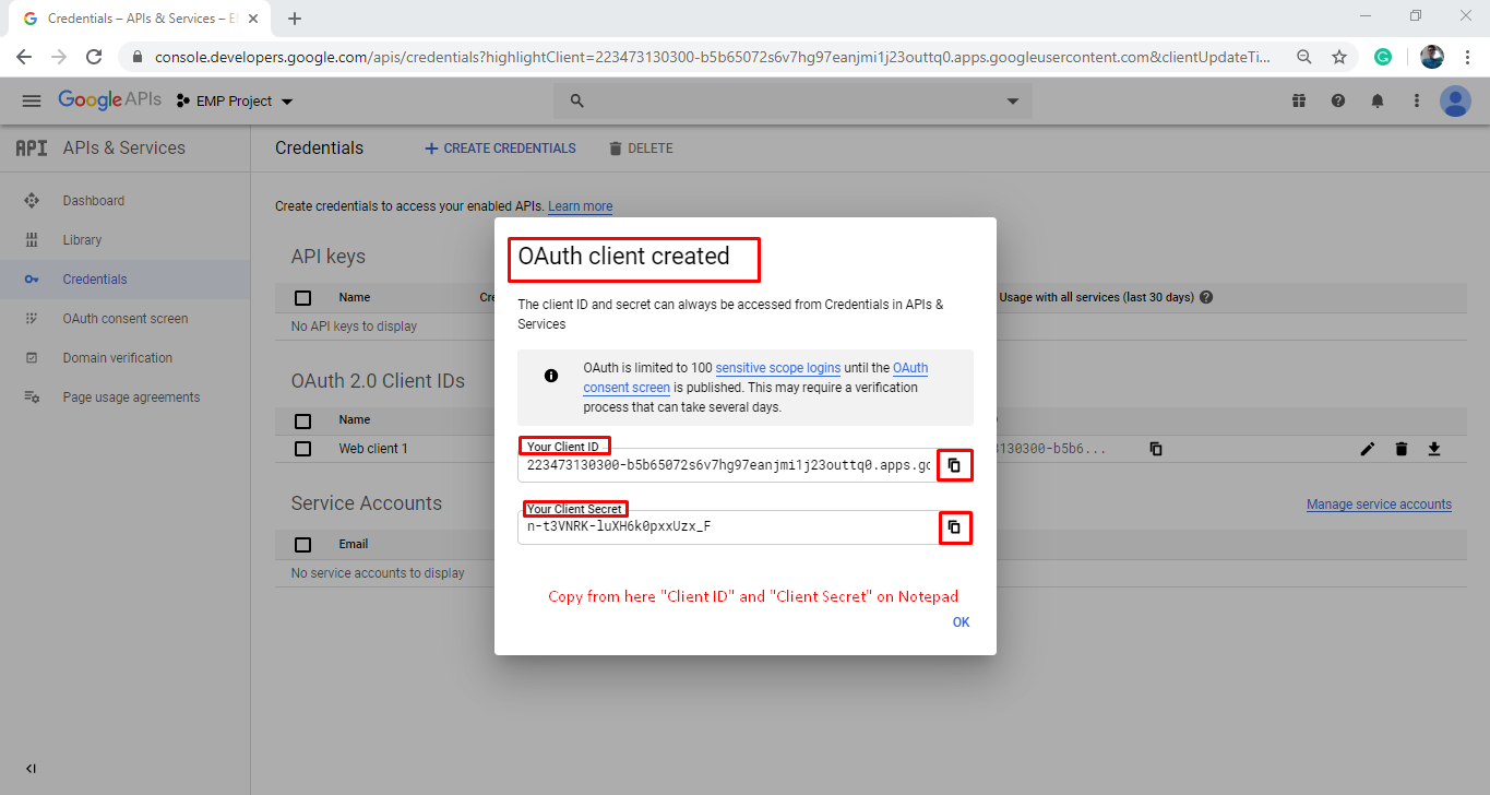 What is google drive client id and secret - wizardfte