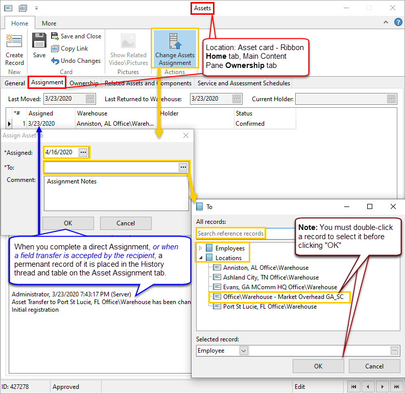 Inventory and Update Assets : Support