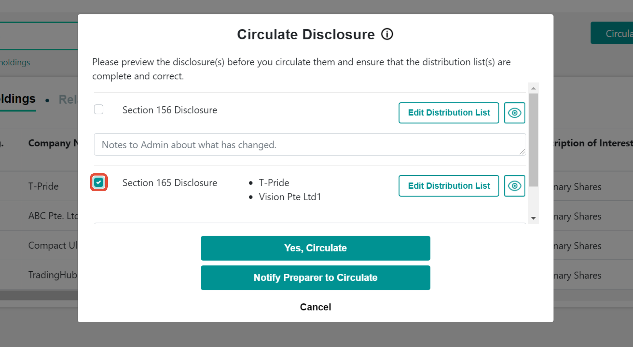 How to Circulate a Disclosure : Board.Vision